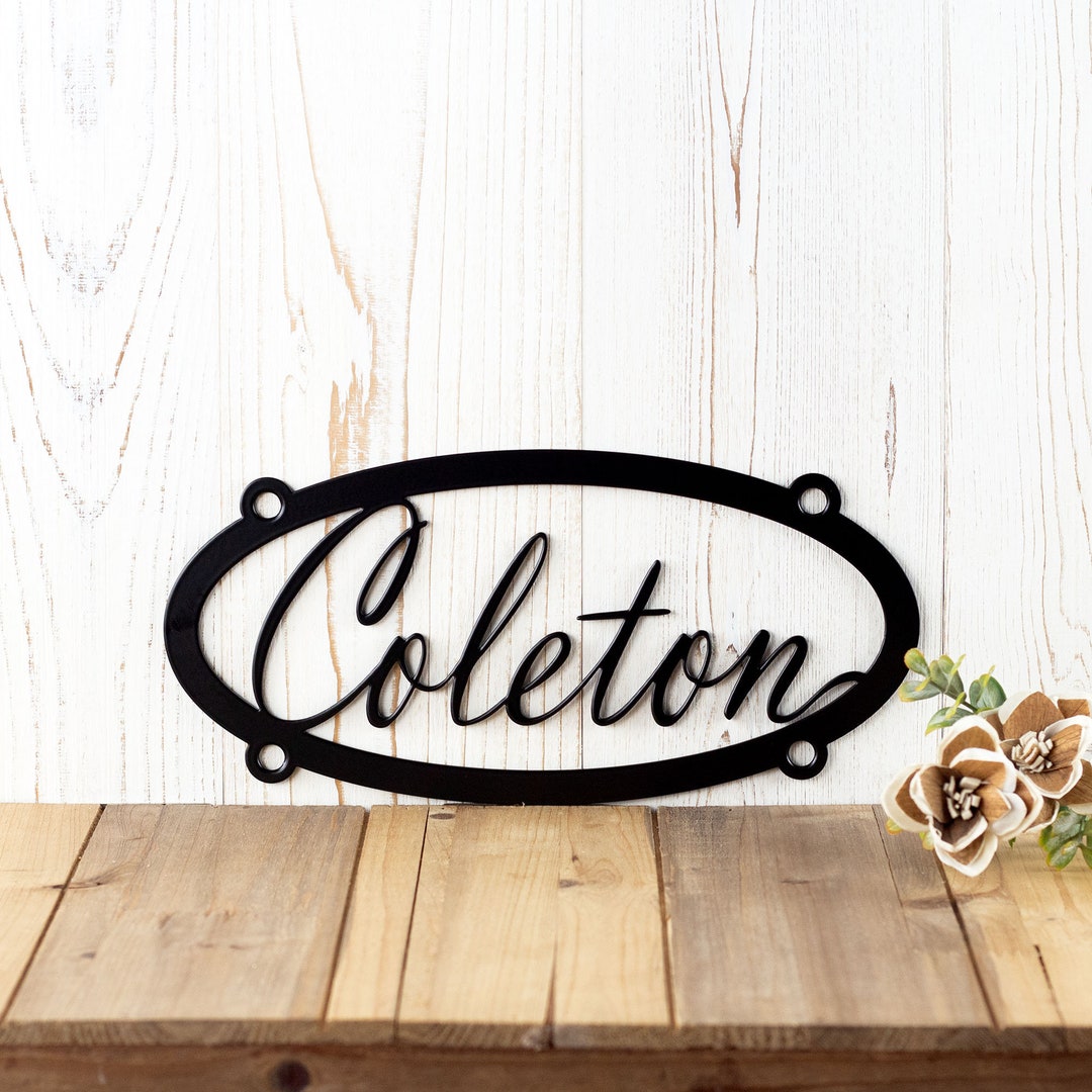 Custom Sign Metal Name Wall Art, Metal Name Sign, Metal Wall Art ...