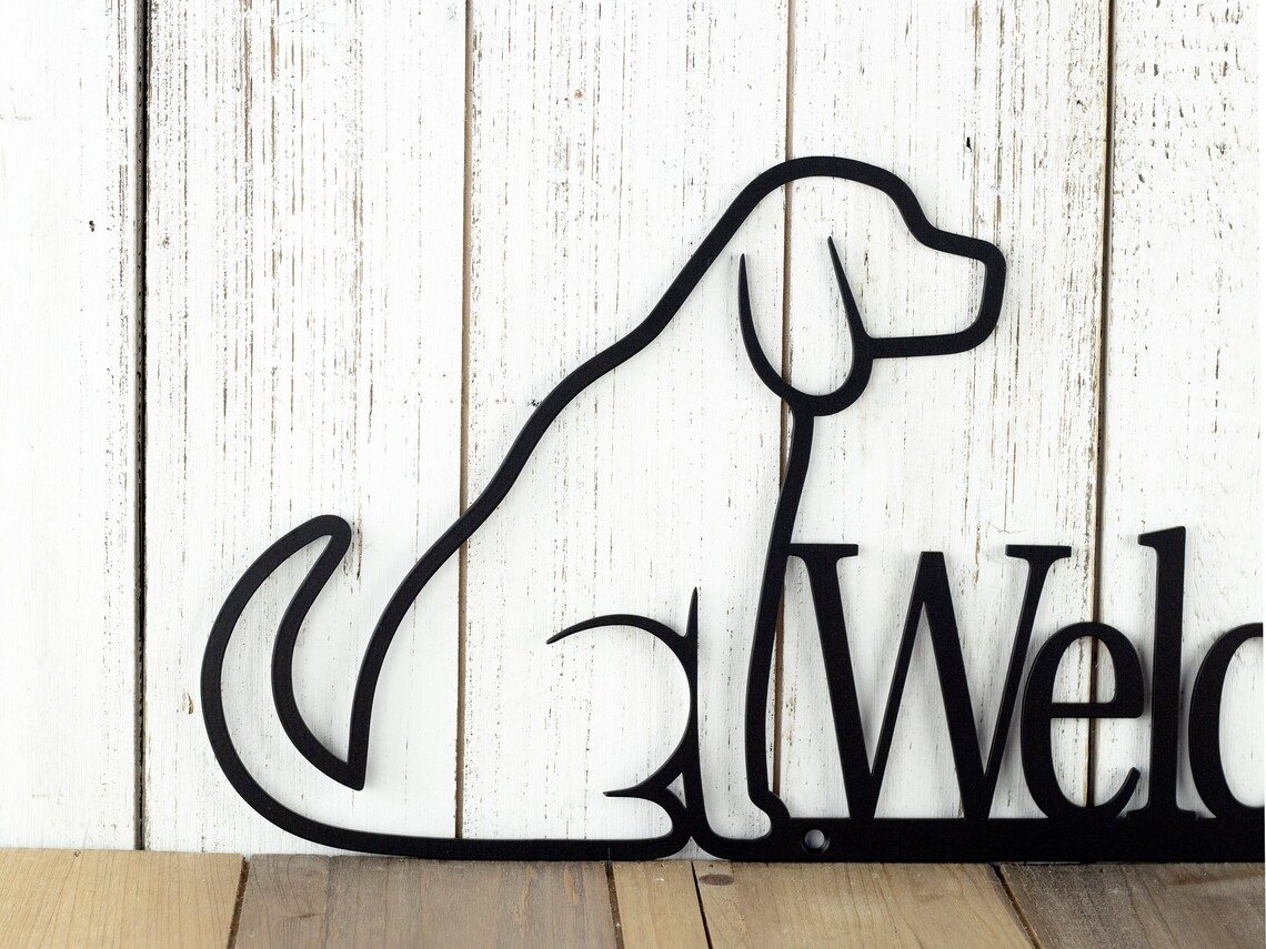 Dog Welcome Sign Labrador Outdoor Metal Wall Art Dog Lover - Etsy