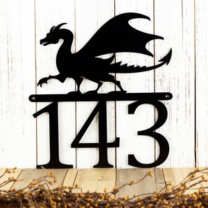Dragon House Numbers Sign Metal Sign Personalized Outdoor | Etsy