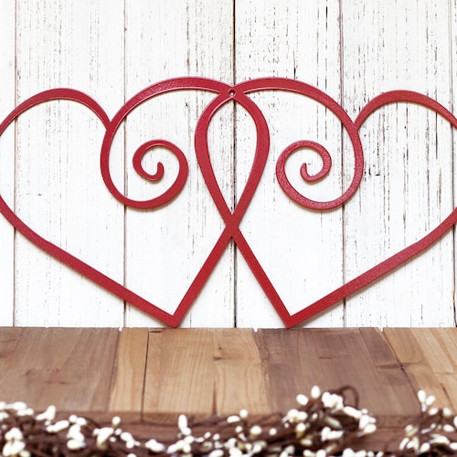 Heart Metal Wall Art Metal Sign Valentines Hearts Metal - Etsy