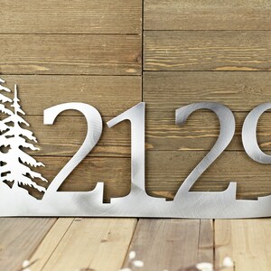 Rustic Metal House Number Metal Sign Custom Sign Pine - Etsy