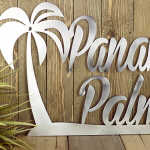 Palm Tree Wall Art Metal Sign Personalized Outdoor Beach - Etsy