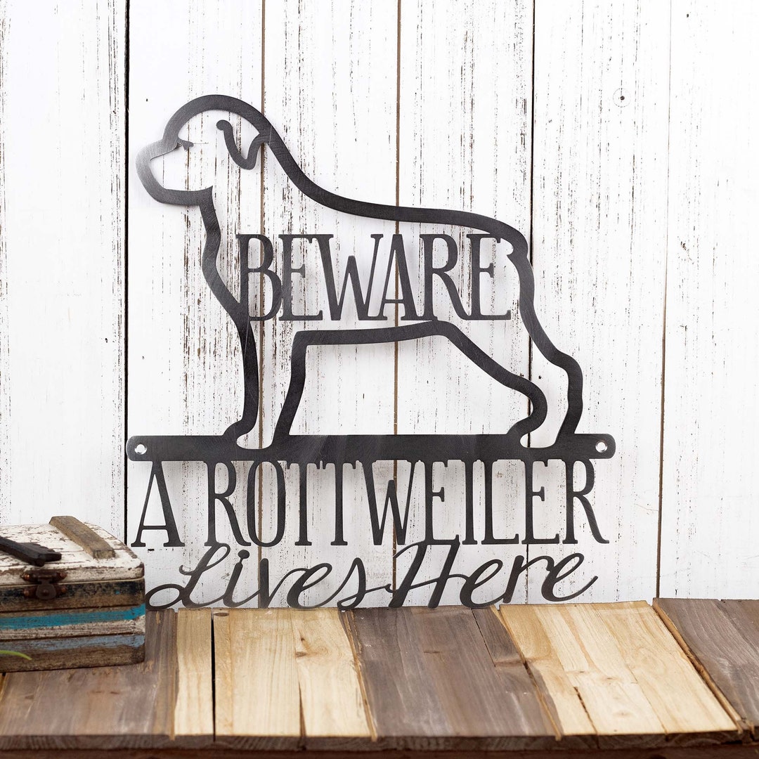 Rottweiler Metal Wall Art, Metal Sign, Beware of Dog Sign, Wall Hanging ...