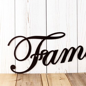 Family Sign, Metal Wall Art, Script Sign, Gallery Wall Decor, Words for ...
