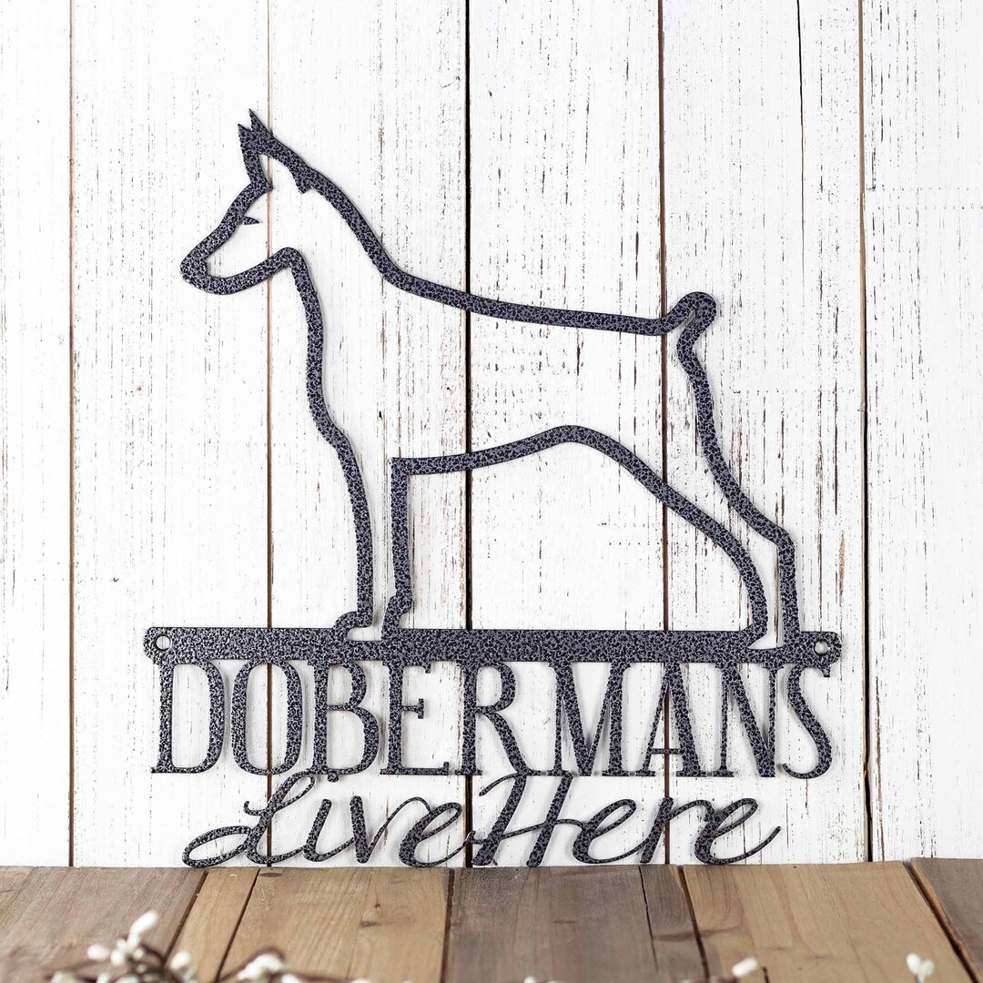 Doberman Metal Wall Art, Metal Signs, Beware of Dog Sign, Doberman ...
