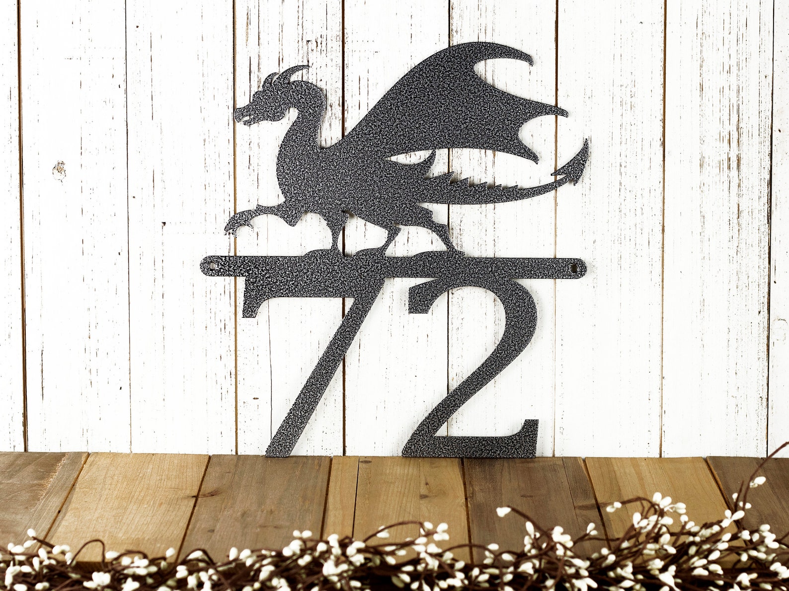 Dragon Metal House Number Sign Fantasy Medieval Metal - Etsy
