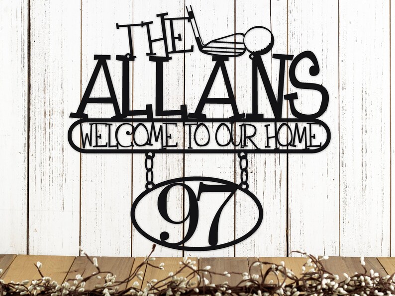 Golf Personalized Address and Welcome Sign Last Name Signs - Etsy