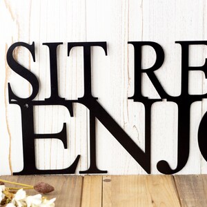 Sit Relax Enjoy Sign, Metal Signs Outdoors, Lake House Decor, Porch ...