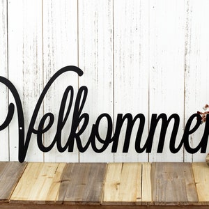 Velkommen Script Metal Sign Norwegian Welcome Word Art | Etsy