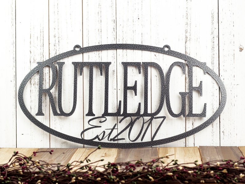Family Established Metal Sign Name Sign Established - Etsy