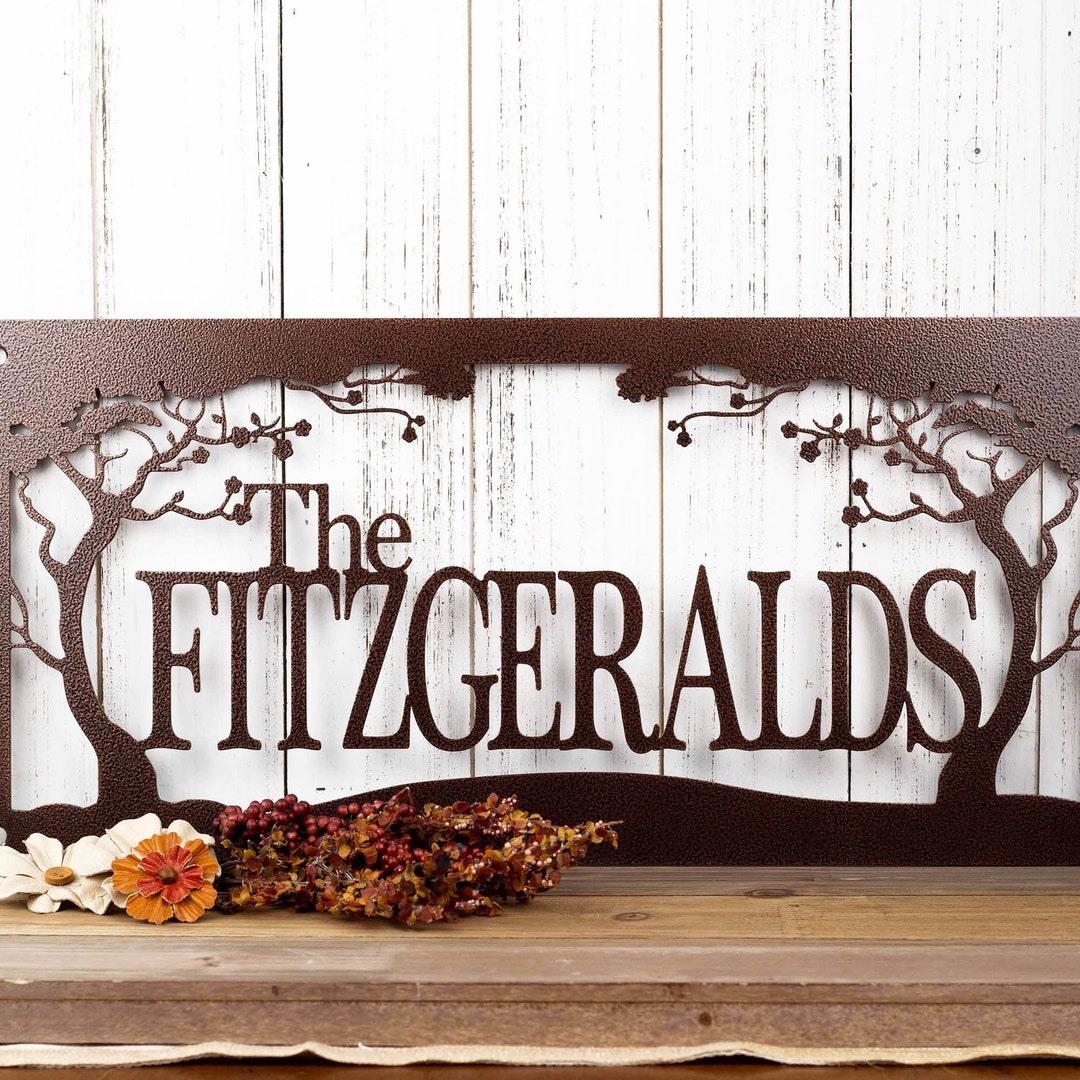 Family Name Metal Sign, Custom Family Name, Metal Wall Art, Outdoor ...