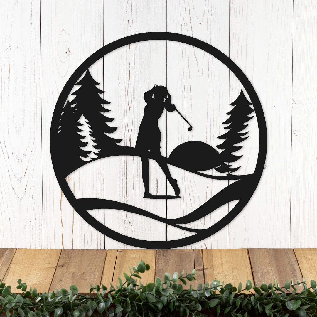 Golf Metal Wall Art, Woman, Golfing Sign, Golfer Gift, Metal Wall Decor ...