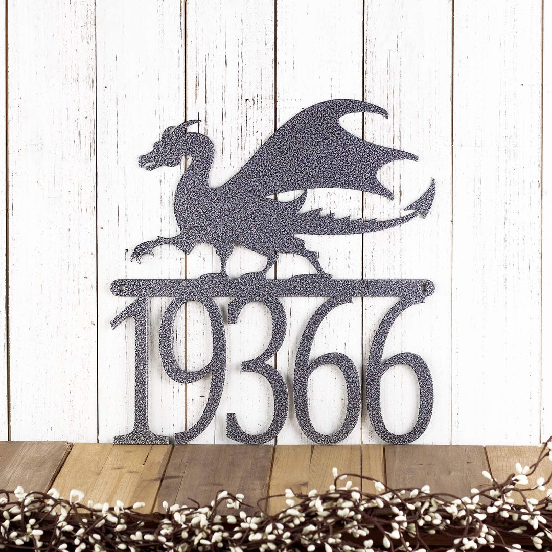 Dragon House Numbers Sign Metal Sign Personalized Outdoor - Etsy
