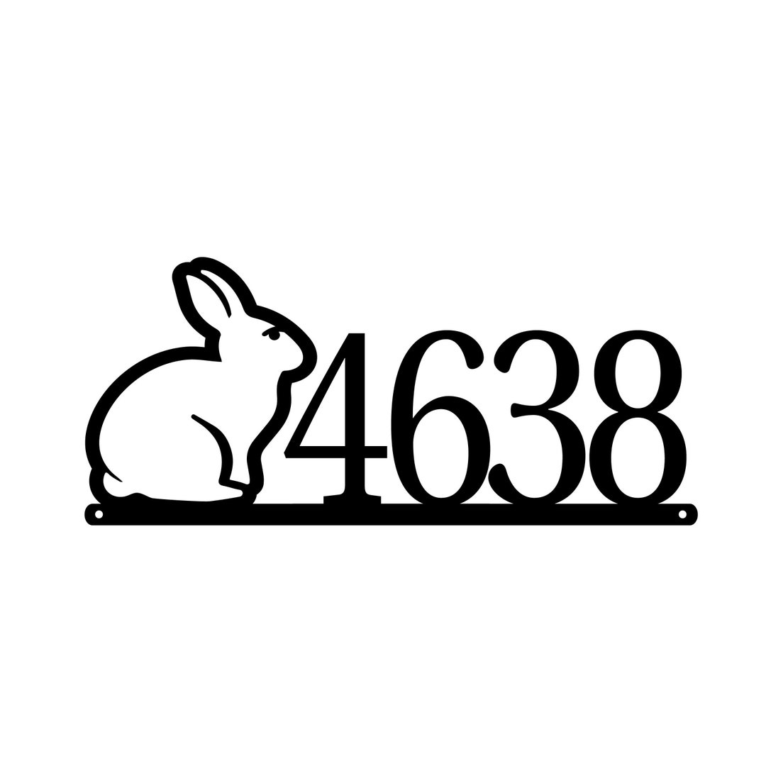 4638 Rabbit Metal House Number Sign - Etsy