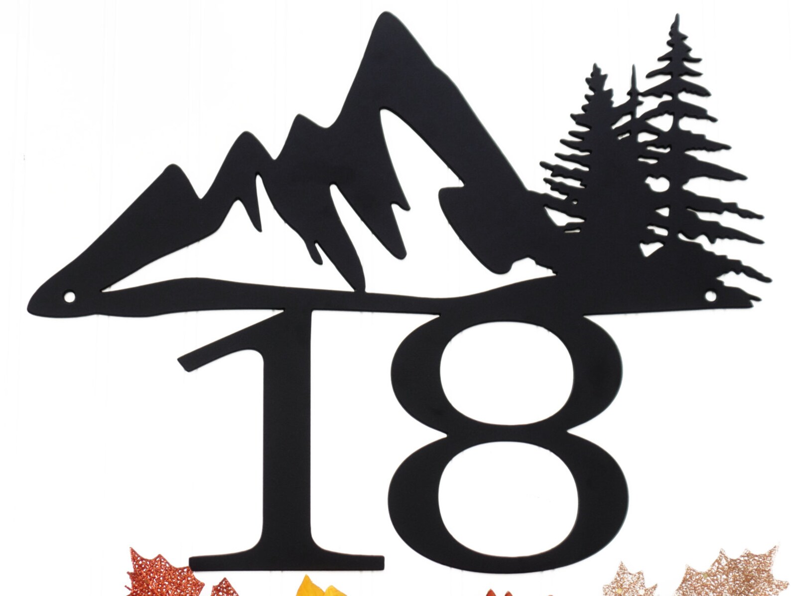 Custom Mountain House Number Metal Sign Black 17x13 | Etsy