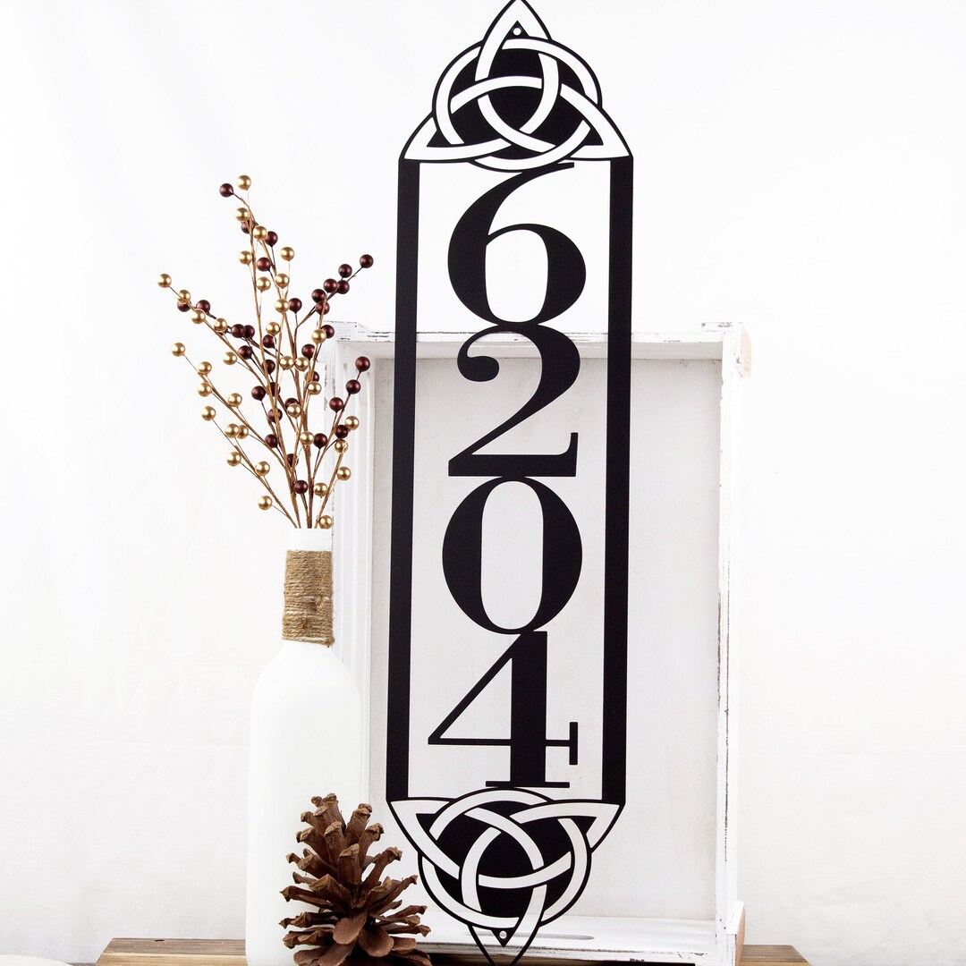 Celtic Knot Vertical House Number Sign, Metal Sign, Custom Metal Sign ...