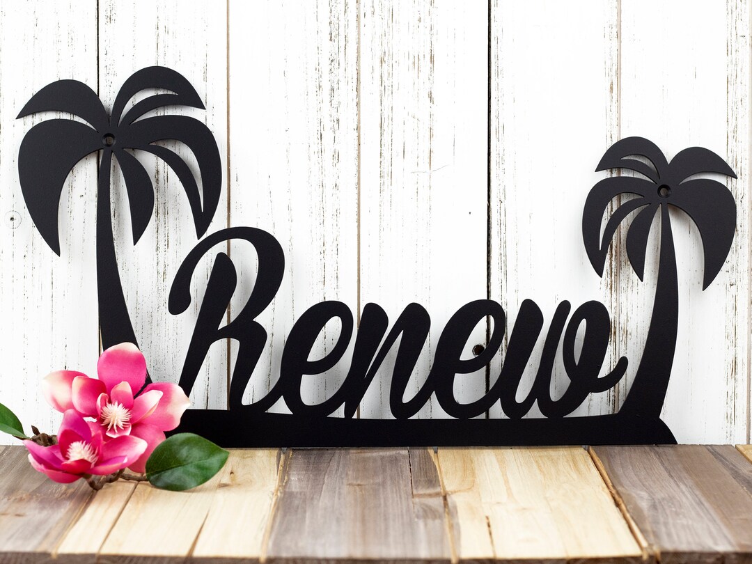 Palm Tree Custom Name Sign Tropical Decor Palm Tree Wall - Etsy