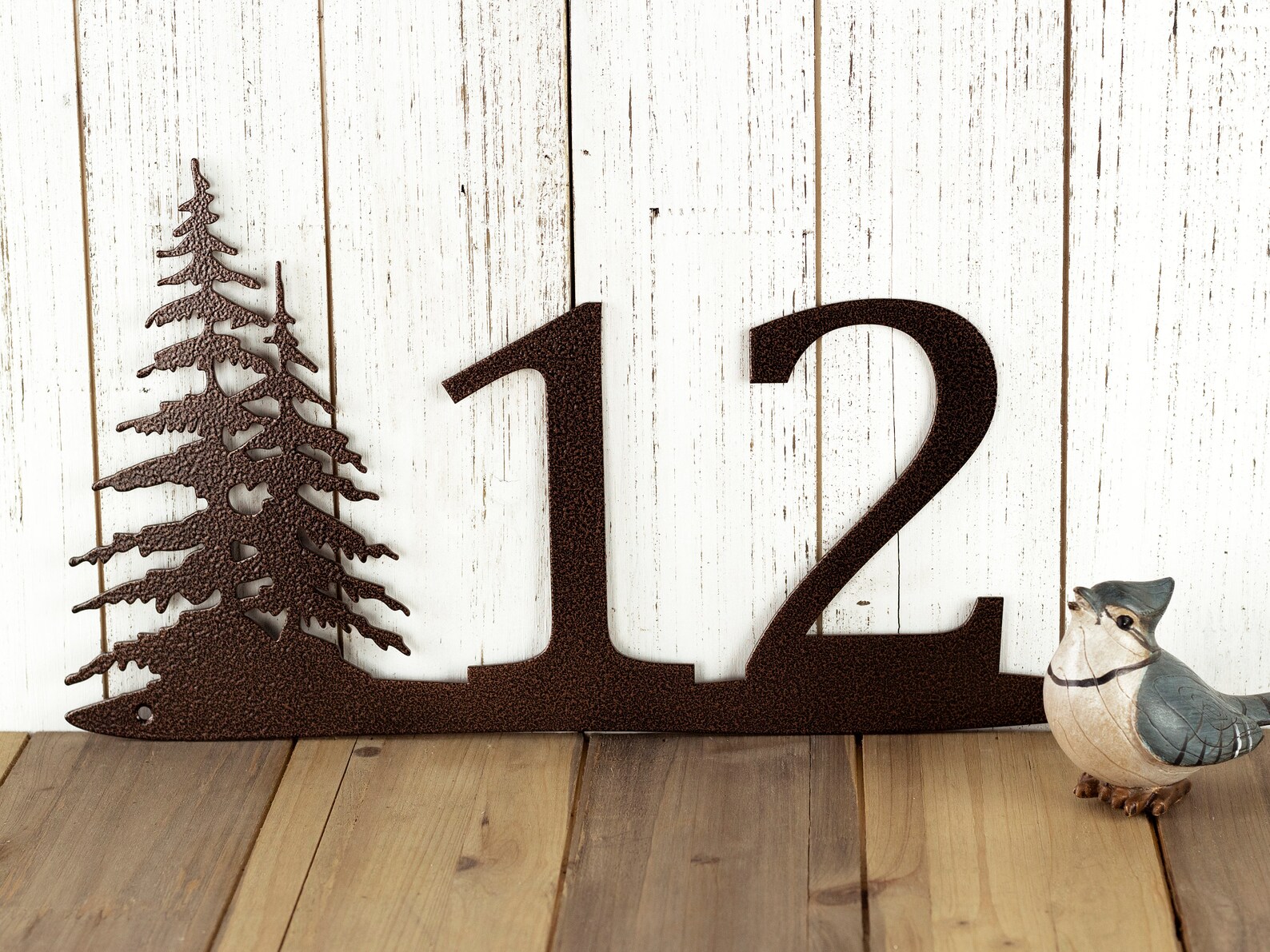 Rustic House Number Pine Trees Metal Sign House Numbers - Etsy