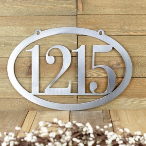 House Number Sign Metal Address Plaque Outdoor Hanging | Etsy