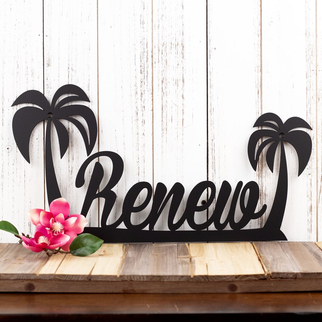 Palm Tree Custom Name Sign Tropical Decor Palm Tree Wall - Etsy