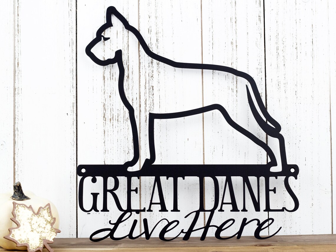 Great Dane Metal Wall Art Metal Sign Outdoor Sign Dog - Etsy
