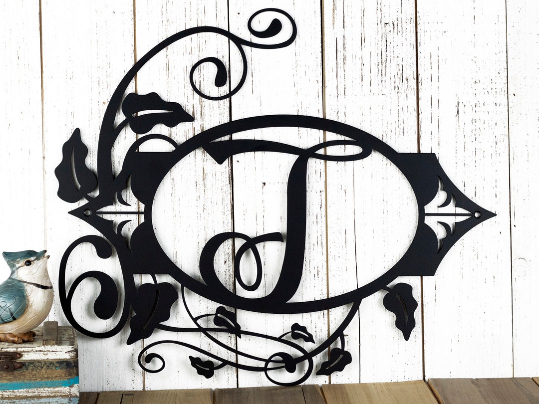 Metal Laser Cut Sign Monogram Metal Sign Family Letter Sign - Etsy