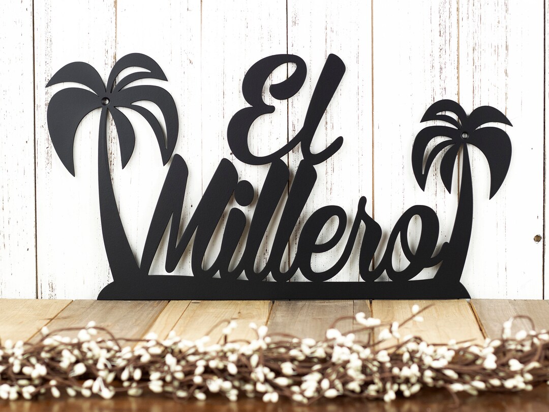Palm Tree Wall Art Metal Sign Personalized Outdoor Beach - Etsy