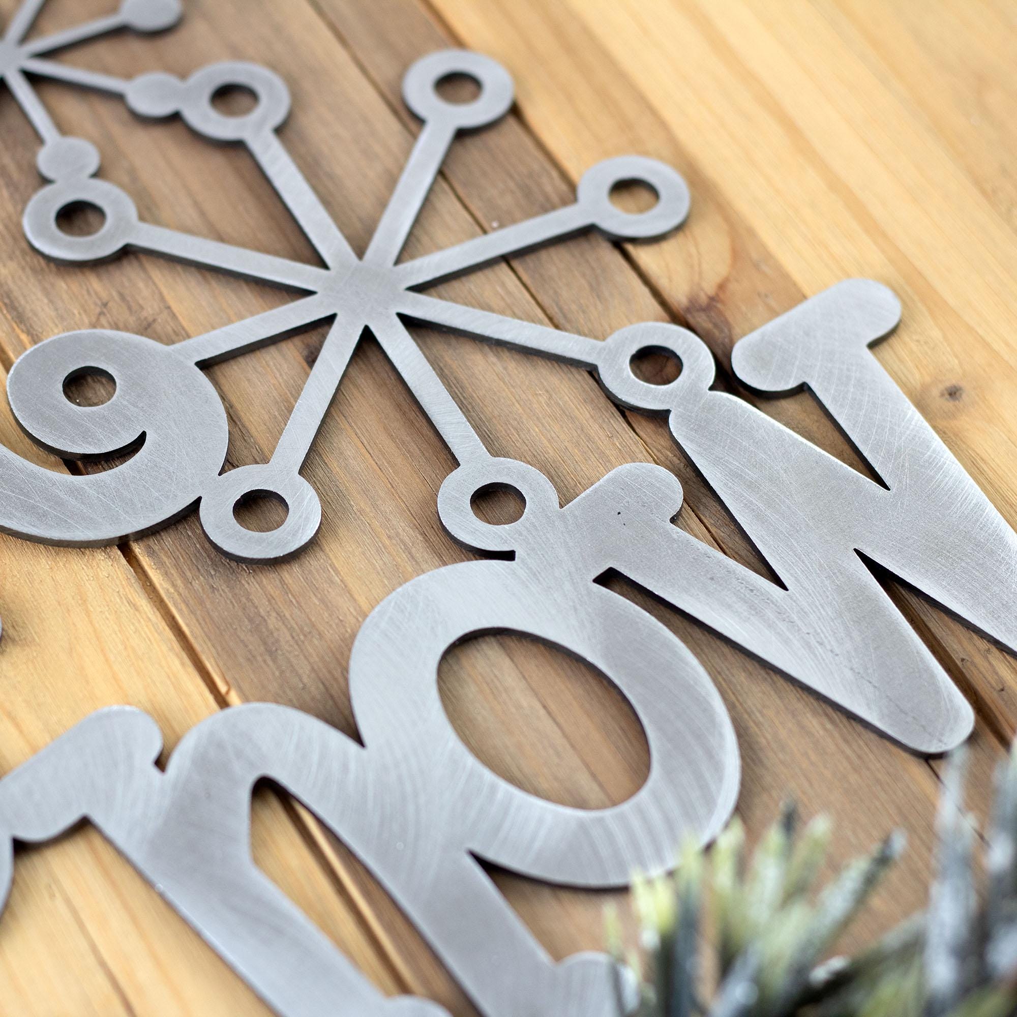 Rustic Let It Snow Metal Sign, Outdoor Metal Wall Art, Farmhouse Decor ...
