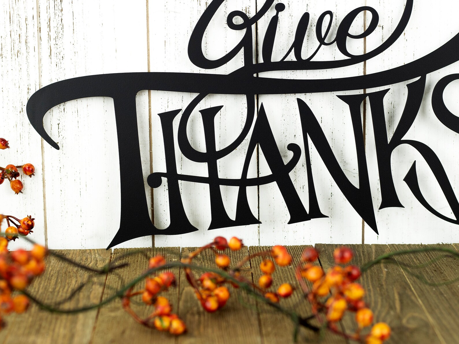 Give Thanks Thanksgiving Metal Sign Autumn Decor Fall Sign - Etsy