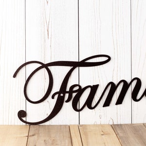 Family Sign, Metal Sign, Metal Wall Art, Wall Hanging, Script, Cursive ...
