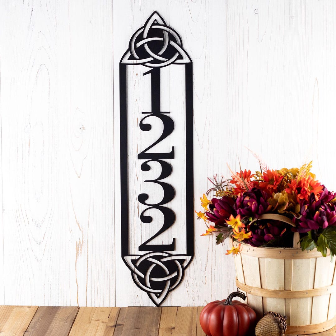 Celtic Knot Vertical House Number Sign, Metal Sign, Custom Metal Sign ...