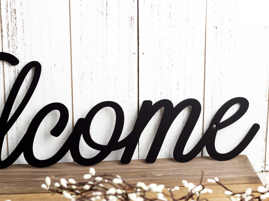 Welcome Sign Metal Wall Art Metal Sign Wall Decor - Etsy