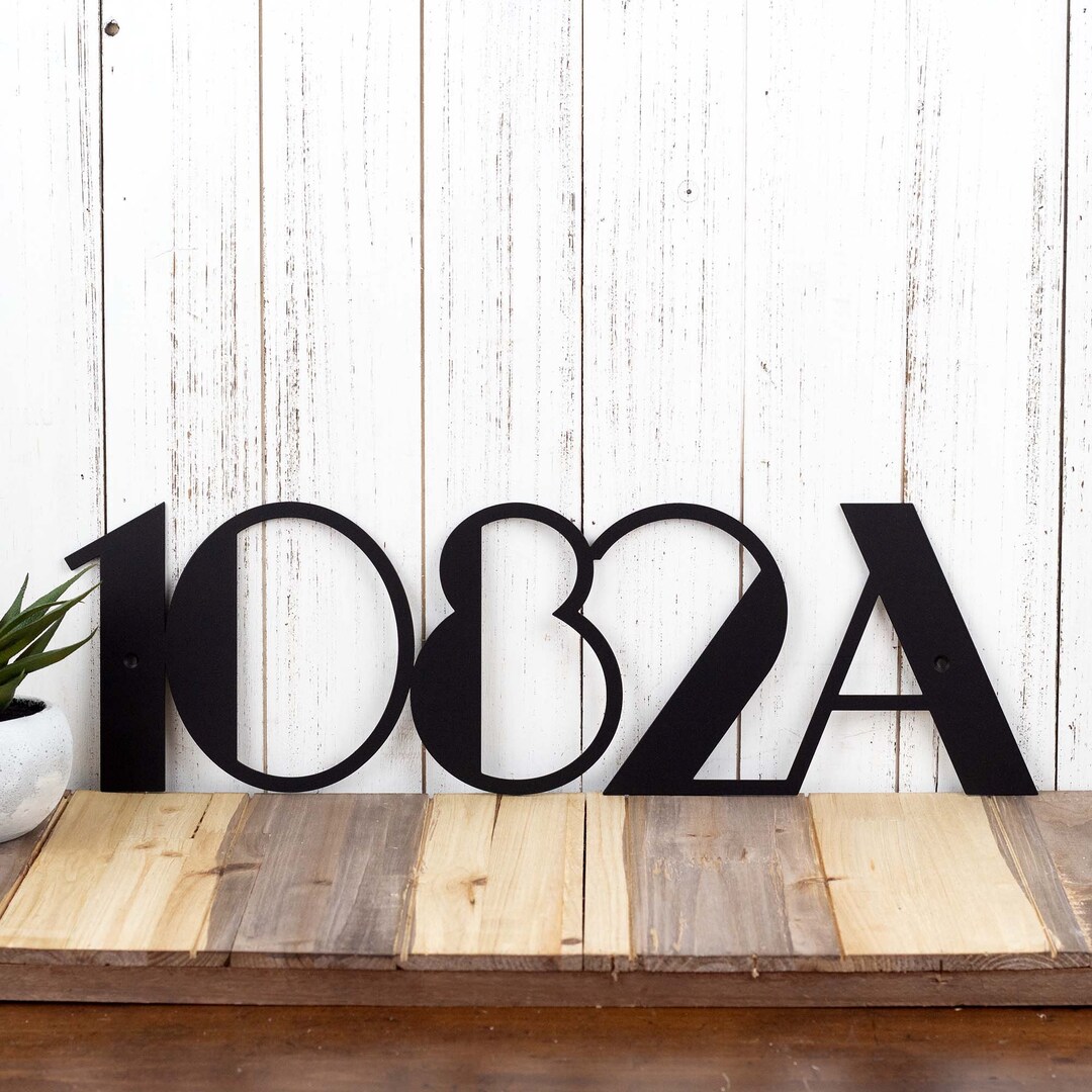 Modern Numbers House, Metal Sign Personalized Outdoor, Deco House ...