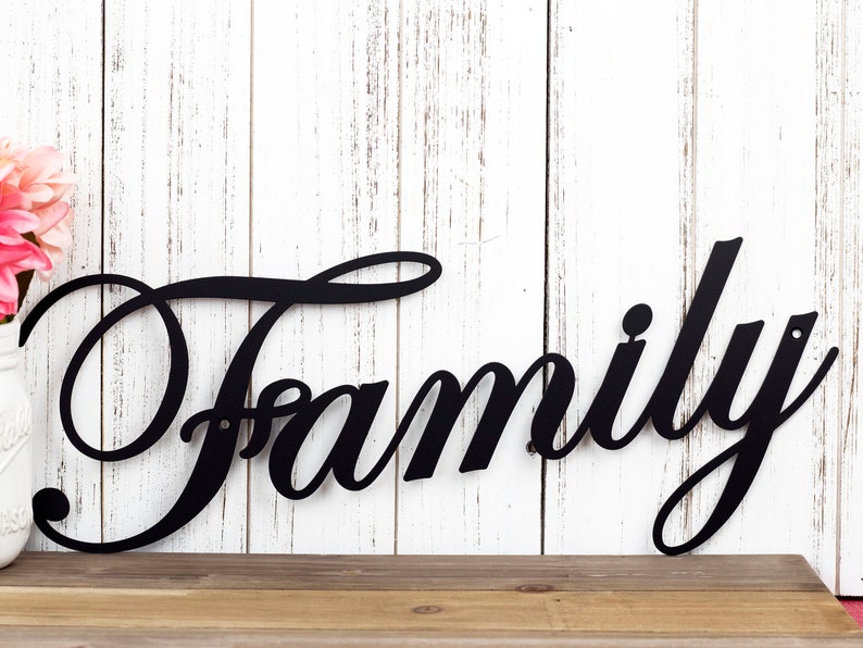 Family Sign Metal Sign Metal Wall Art Wall Hanging Script - Etsy