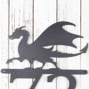 Dragon House Number, Metal Sign Personalized Outdoor, Outside Numbers ...