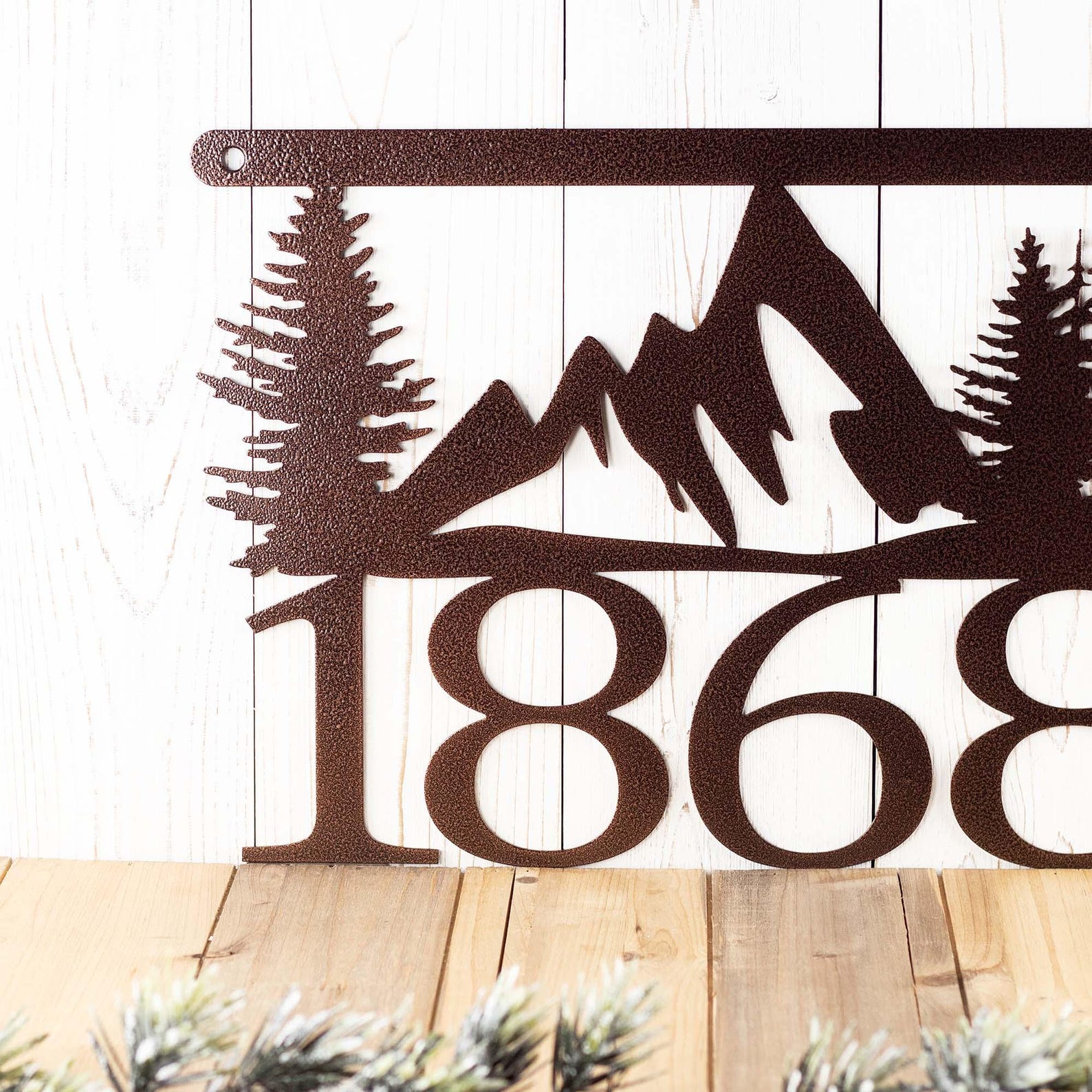 Mountain Metal House Number Sign, Metal Sign, Outdoor Sign, House ...