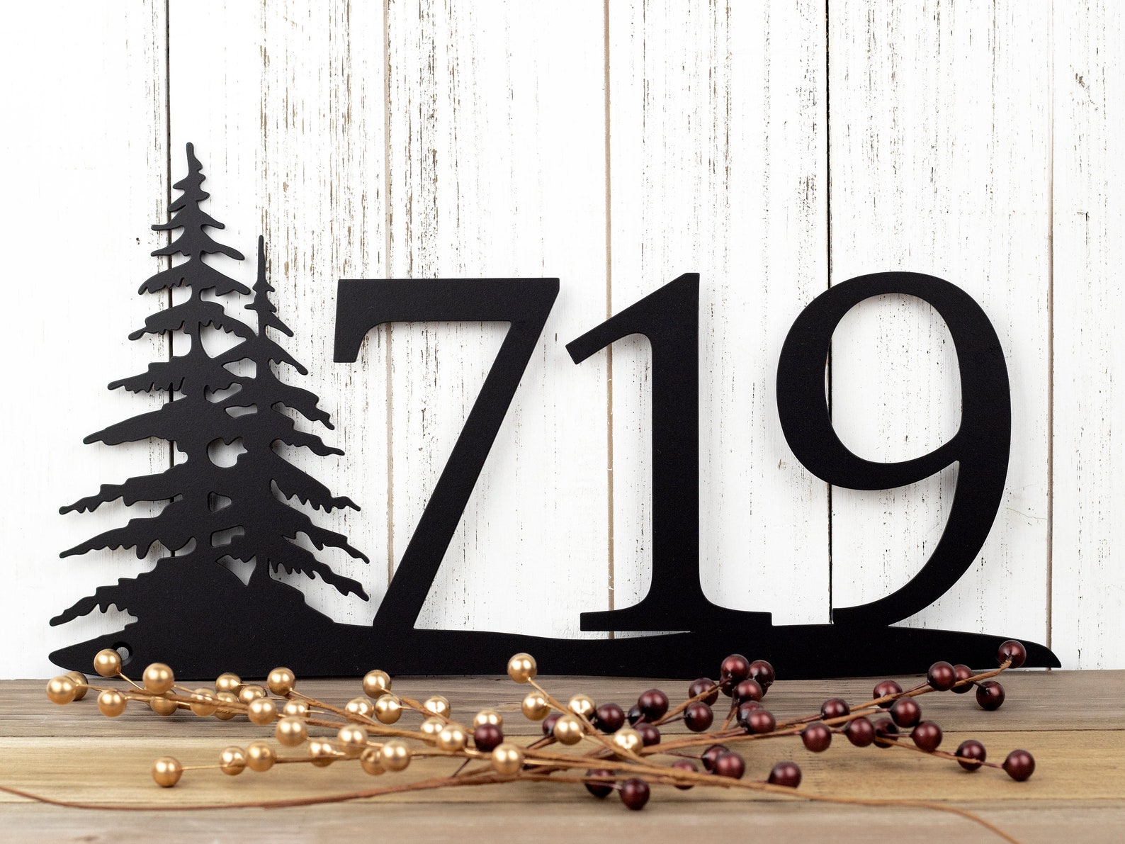 Rustic Metal House Number Metal Sign Custom Sign Pine - Etsy