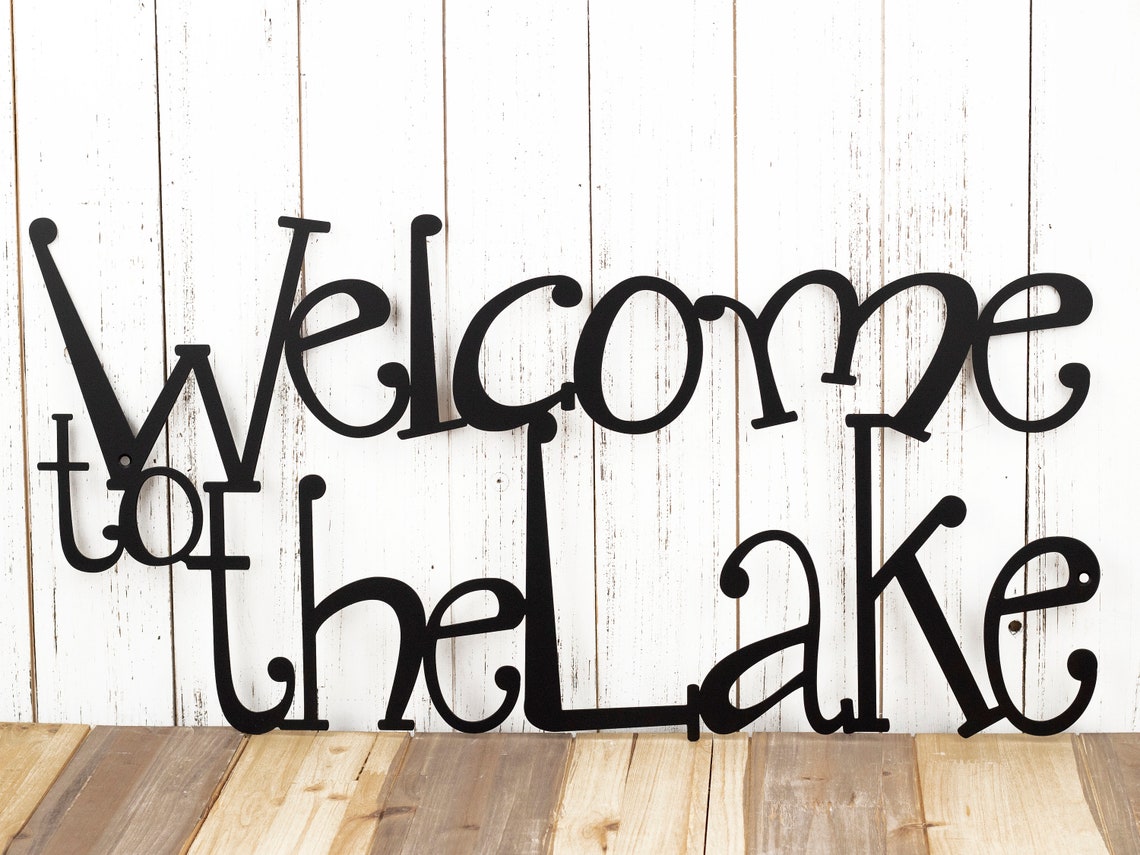 Welcome to the Lake Sign Metal Wall Art Lake House Decor - Etsy