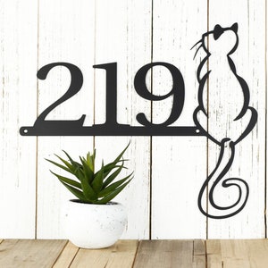 Cat House Number Metal Sign Address Sign Custom Sign House - Etsy