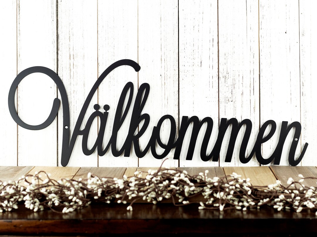 Välkommen Welcome Metal Sign Swedish Welcome Scandinavian - Etsy