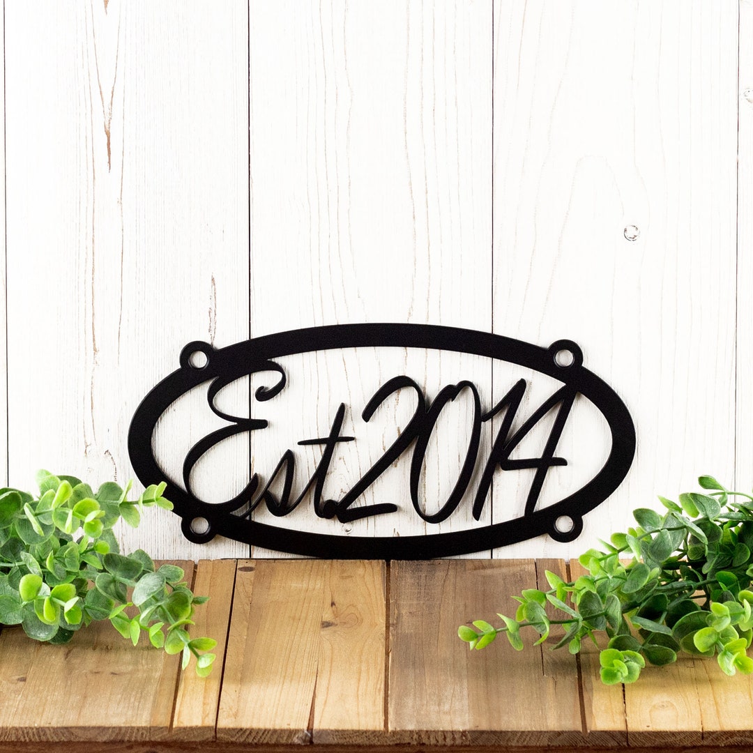Established Metal Sign, Custom Metal Sign, Metal Wall Art, Personalized ...