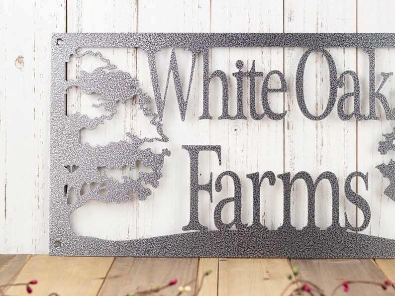 Custom Metal Sign Oak Tree Personalized Sign Outdoor Etsy