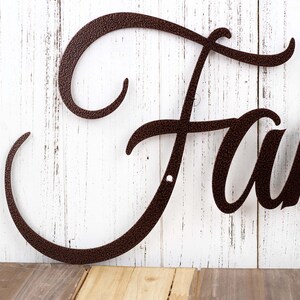 Metal Family Sign, Metal Word Art, Steel Signs, Wall Hanging, Rustic ...