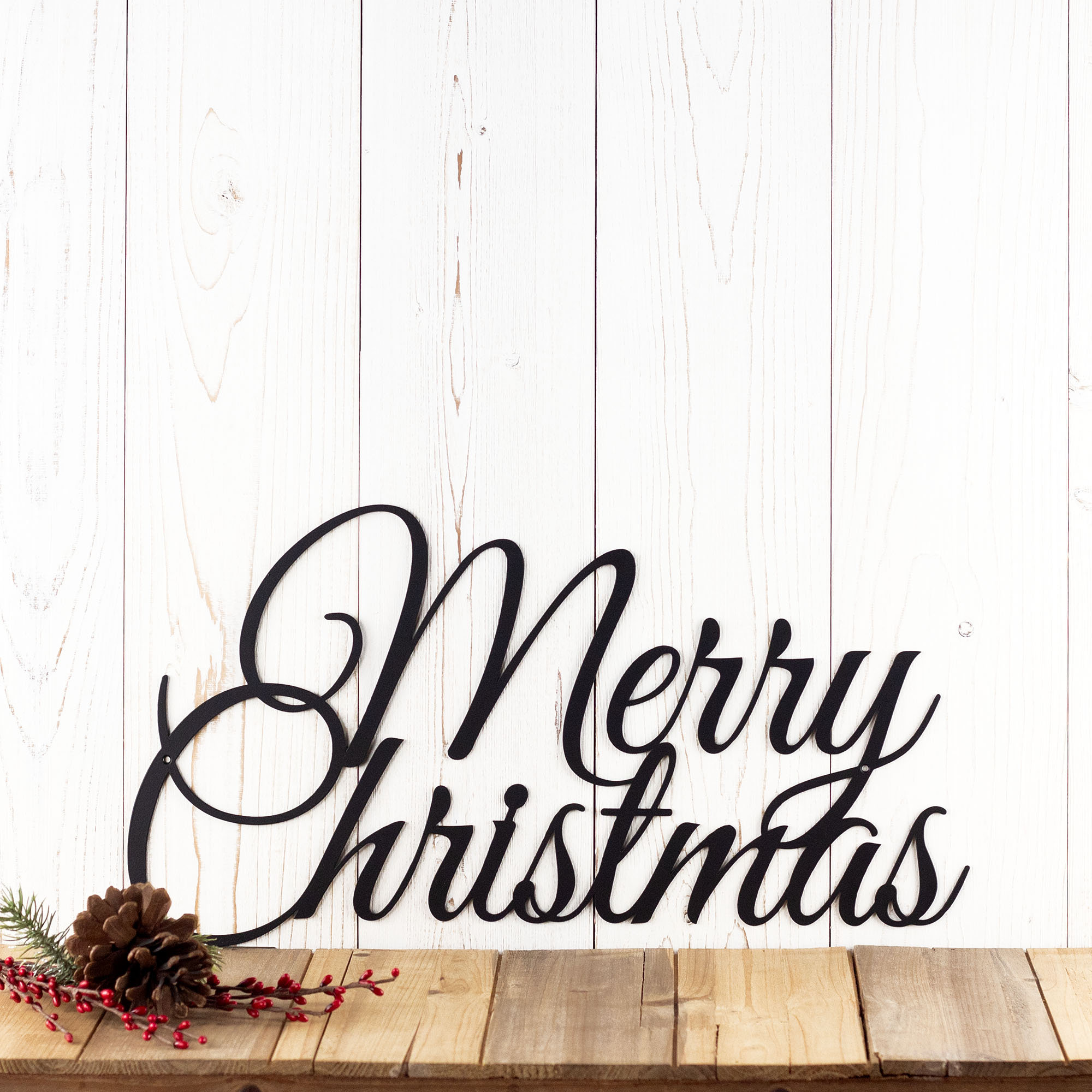 Merry Christmas Sign, Metal Wall Art, Farmhouse Christmas, Christmas ...