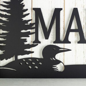 Rustic Custom Metal Sign Loon Lake House Deco Address Sign - Etsy