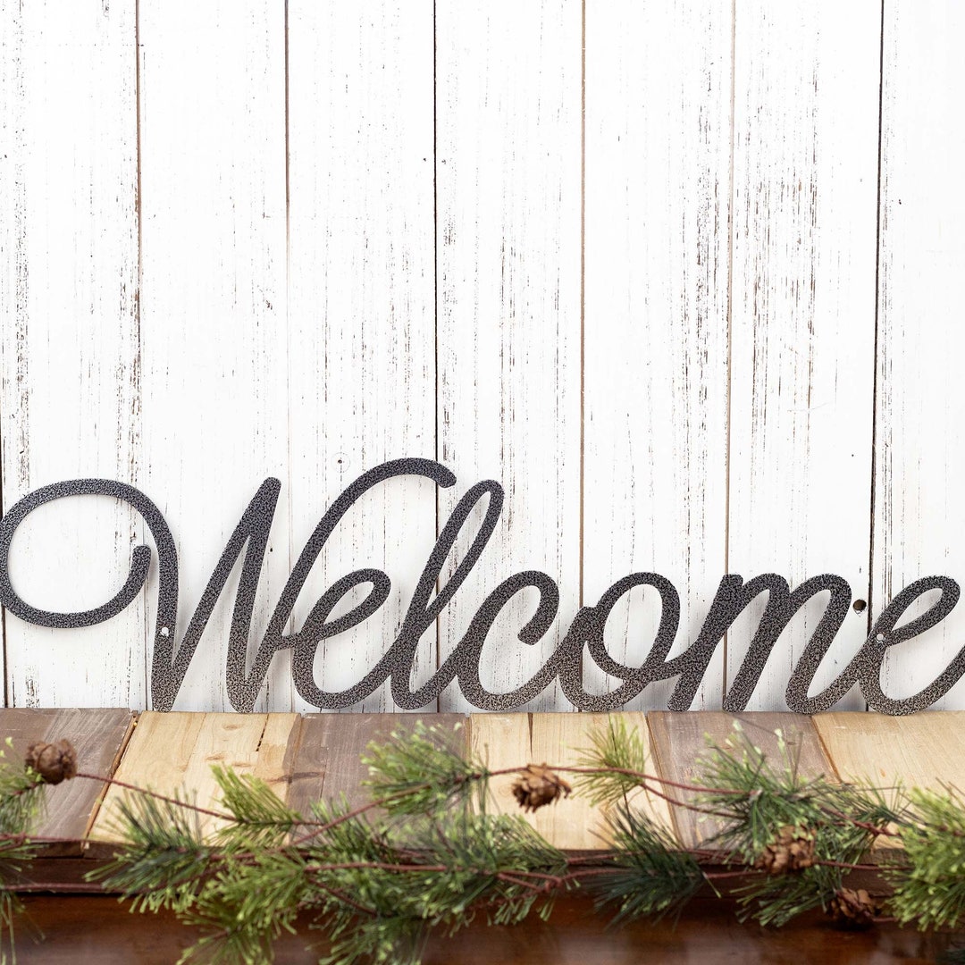 Horizontal Welcome Sign Metal Sign Outdoors Deck Welcome - Etsy