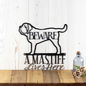 English Mastiff Metal Sign, Metal Wall Art, Metal Wall Decor, Outdoor ...