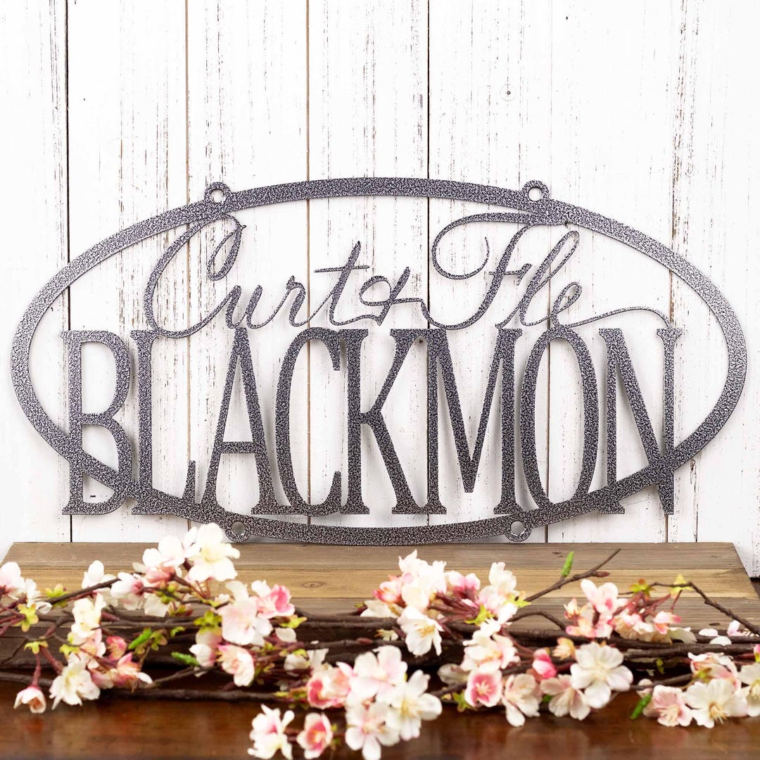 Personalized Oval Couples First & Last Names Metal Sign, Hanging Custom ...