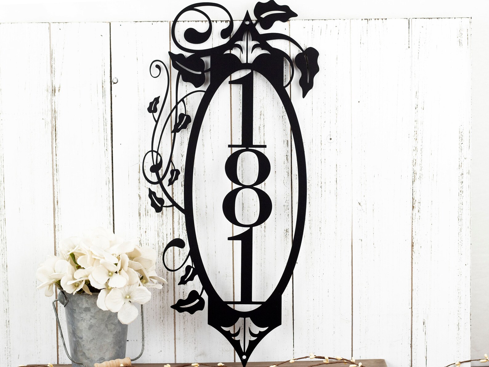 Vertical Outdoor House Number Metal Sign 3 Digit Silver | Etsy