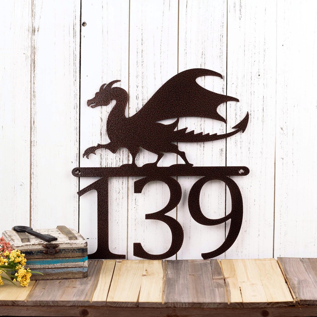 Dragon Custom House Number, Custom Metal Sign, Fantasy, Medieval ...